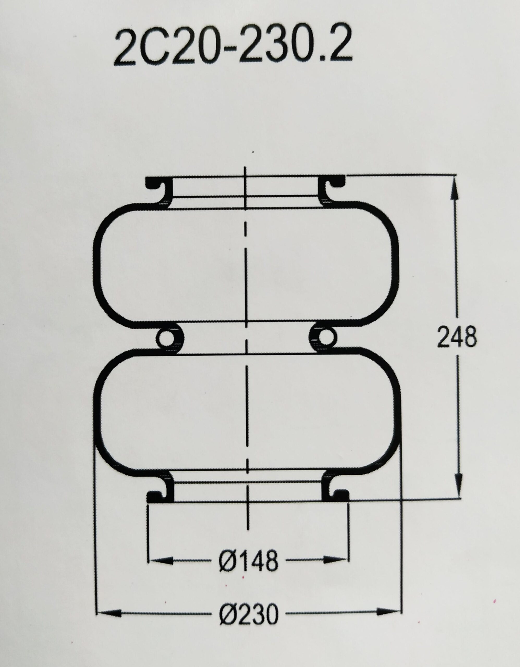 FUELLE CÁMARA SUSPENSIÓN NEUMÁTICA 2C 20-230.2 - 3D Repuestos
